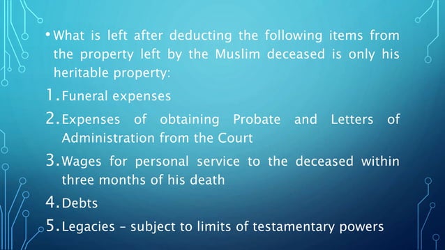 Inheritance and Succession in Islamic law | PPTX | Islam | Religion ...