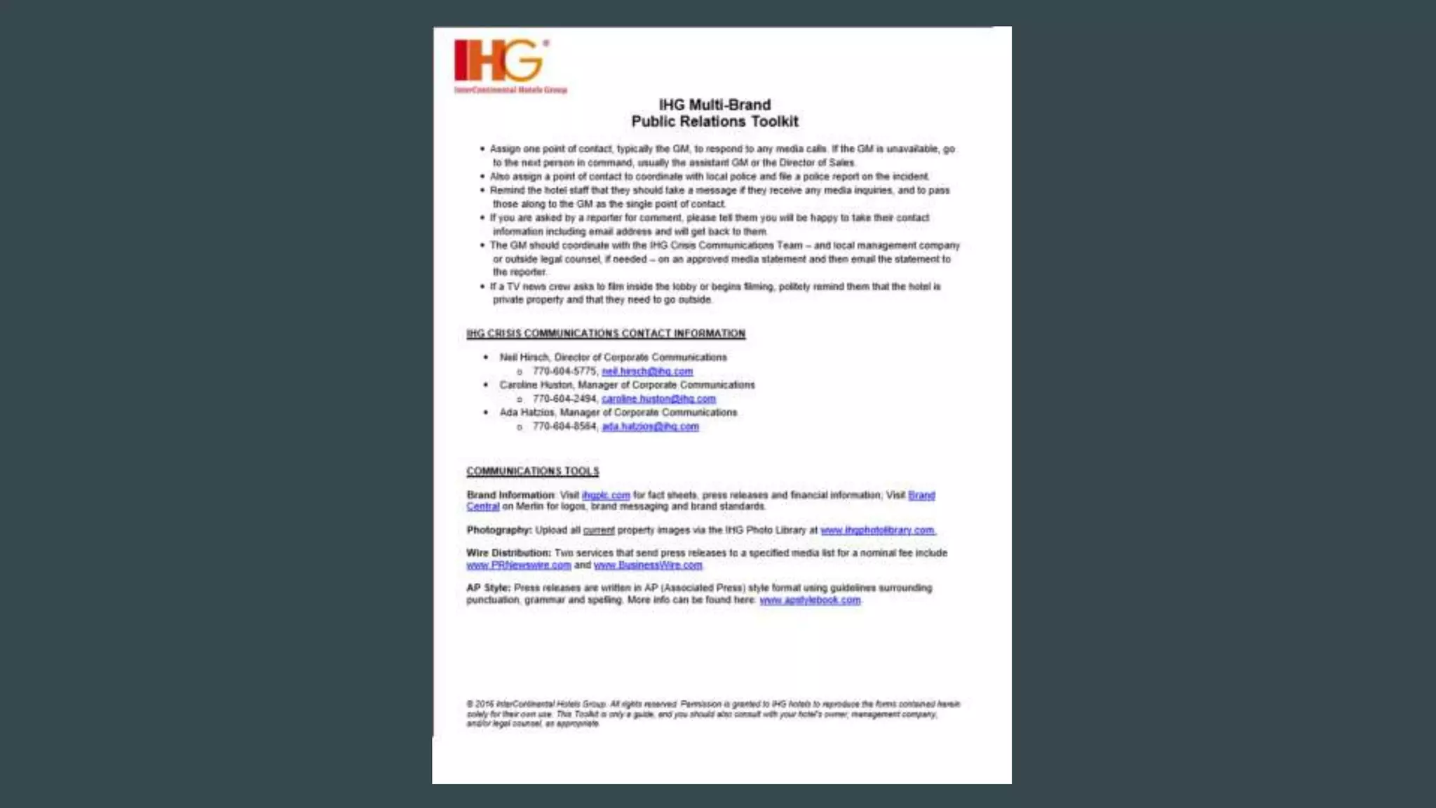IHG corporate audit | PPTX