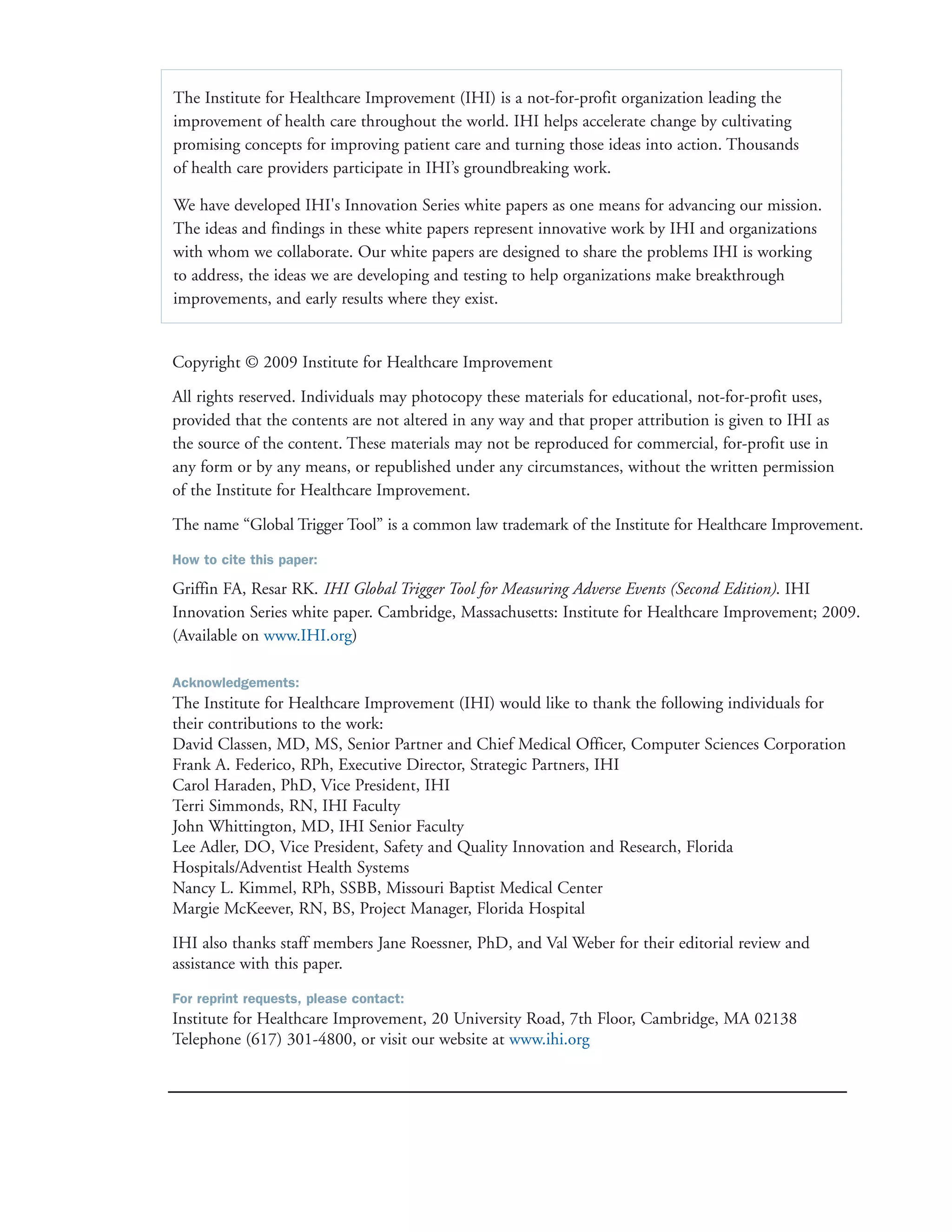 Ihi global triggertoolwhitepaper2009 | PDF