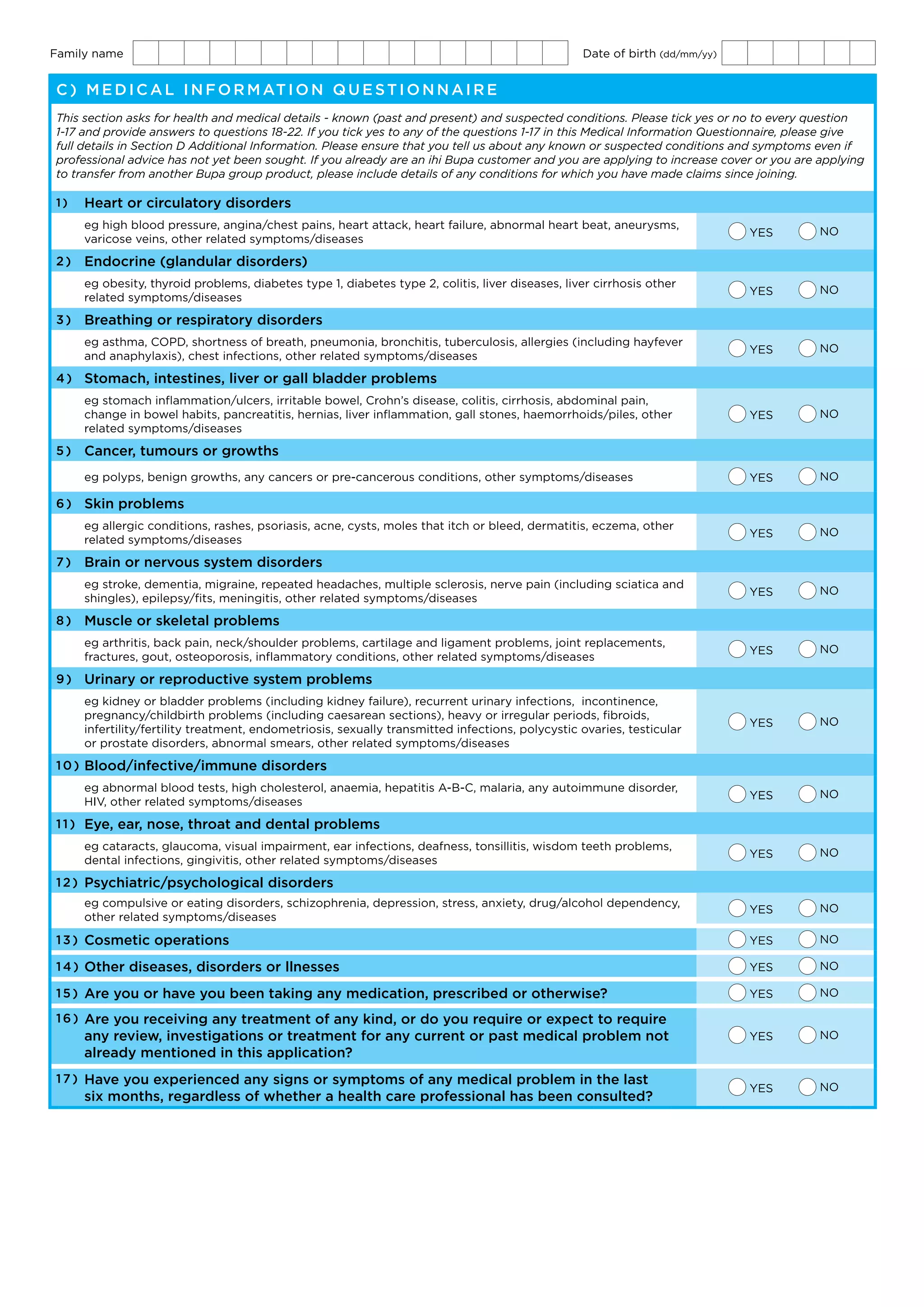 Pacific Prime - IHI Bupa International Swiss Medical Application Form | PDF