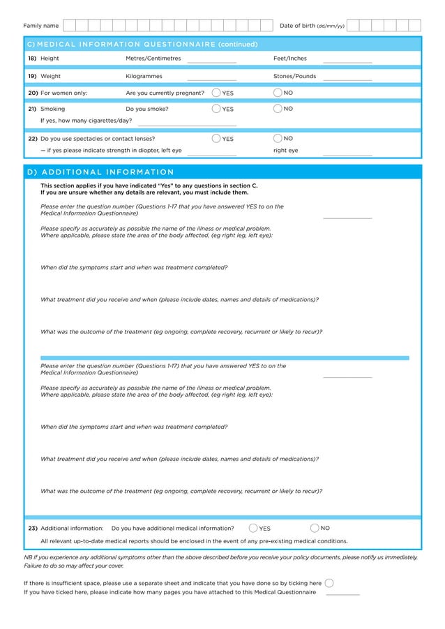 Pacific Prime - IHI Bupa International Swiss Medical Application Form | PDF
