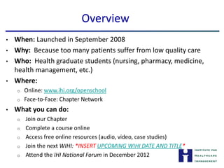 Ihi open schooloverviewpresentation | PPT