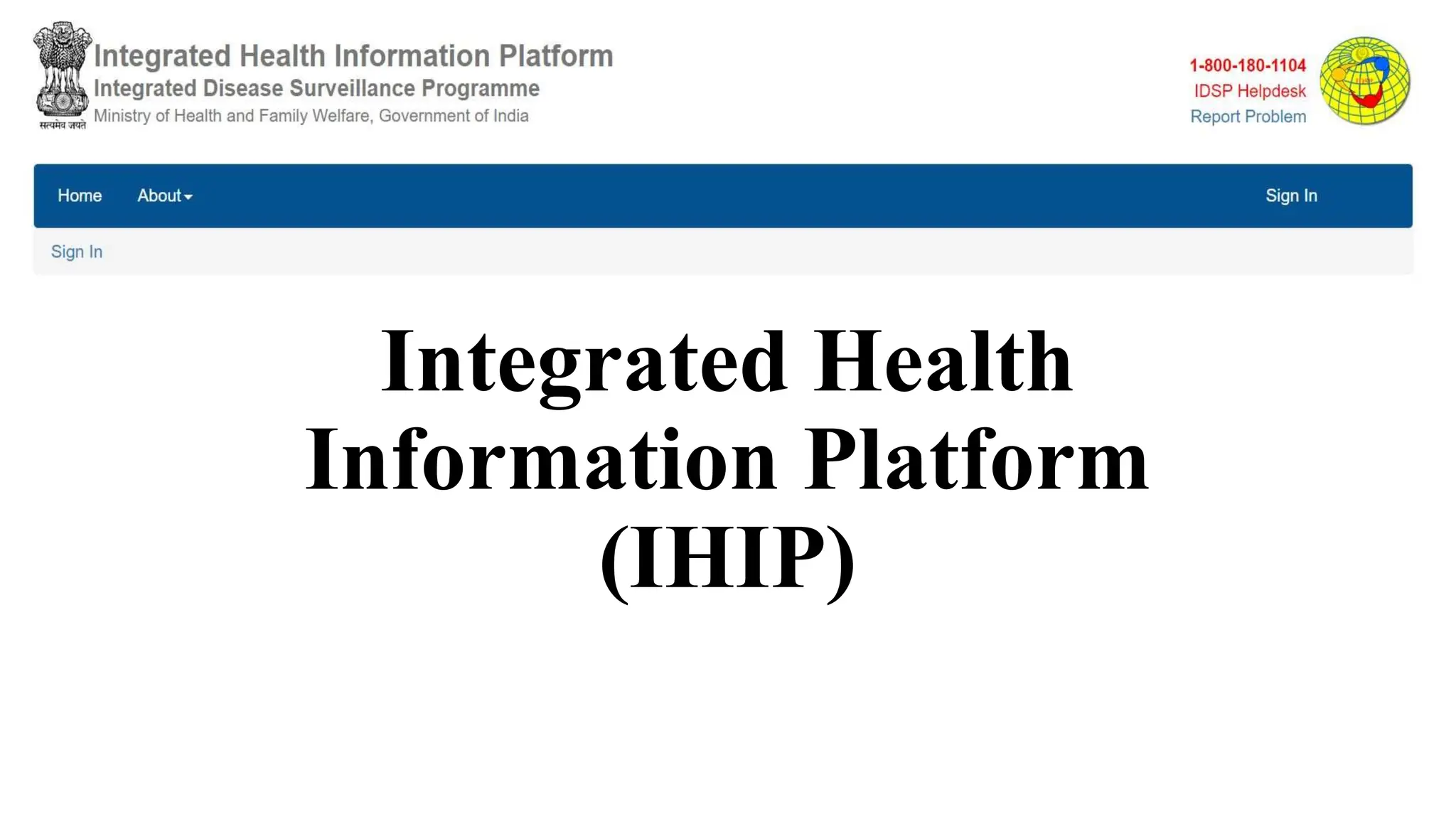 Integrated Health Information Platform (IHIP) | PPTX