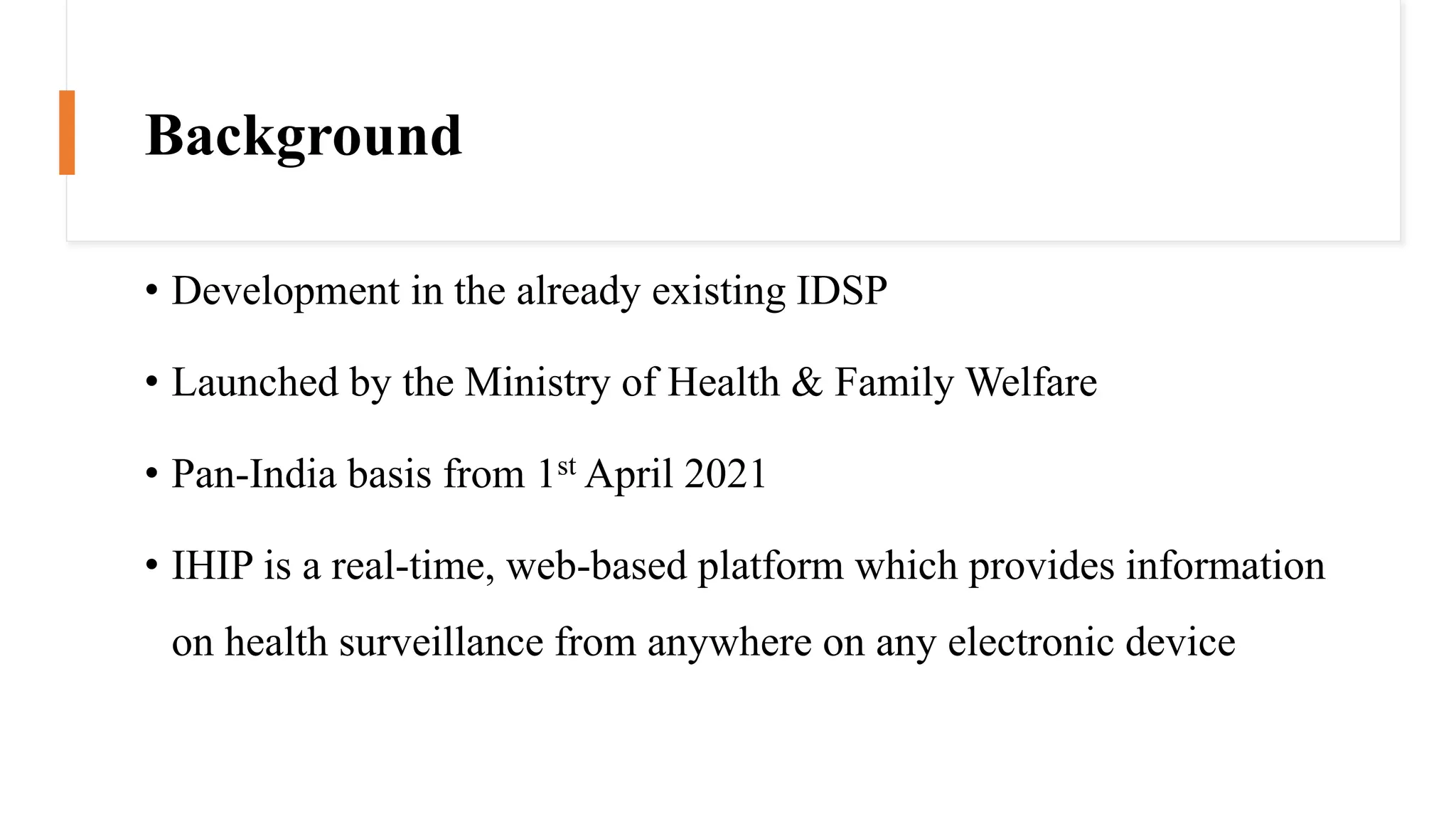 Integrated Health Information Platform (IHIP) | PPTX