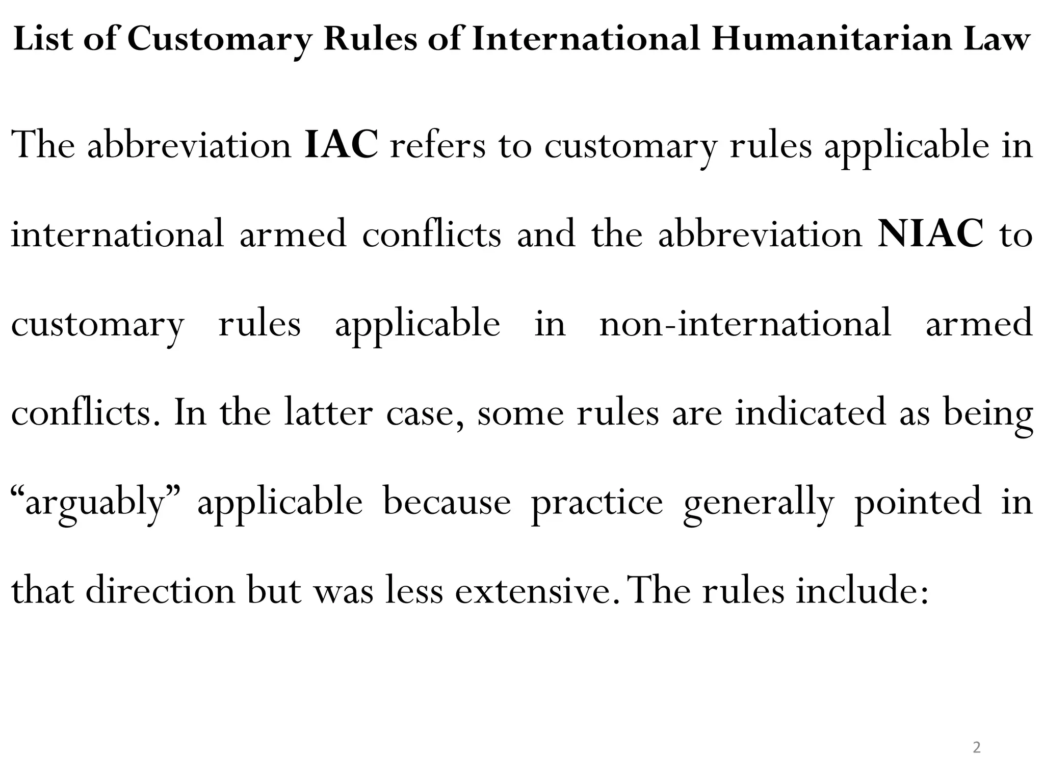List of Customary Rules of IHL (Appendix) | PDF