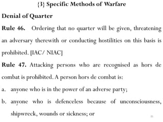 List of Customary Rules of IHL (Appendix) | PDF