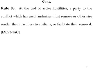List of Customary Rules of IHL (Appendix) | PDF