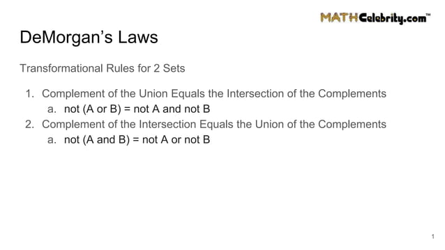 How to Prove and Apply De Morgan's Laws | PPTX | Physics | Science