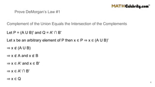 How to Prove and Apply De Morgan's Laws | PPTX