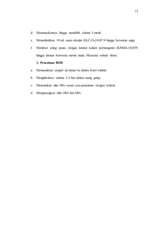 Penentuan do, cod dan bod | DOCX