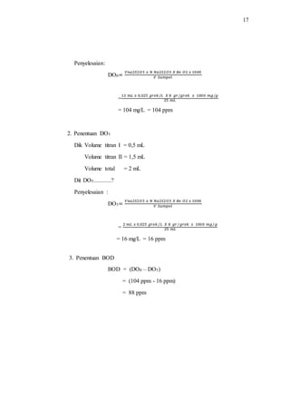 Penentuan do, cod dan bod | DOCX