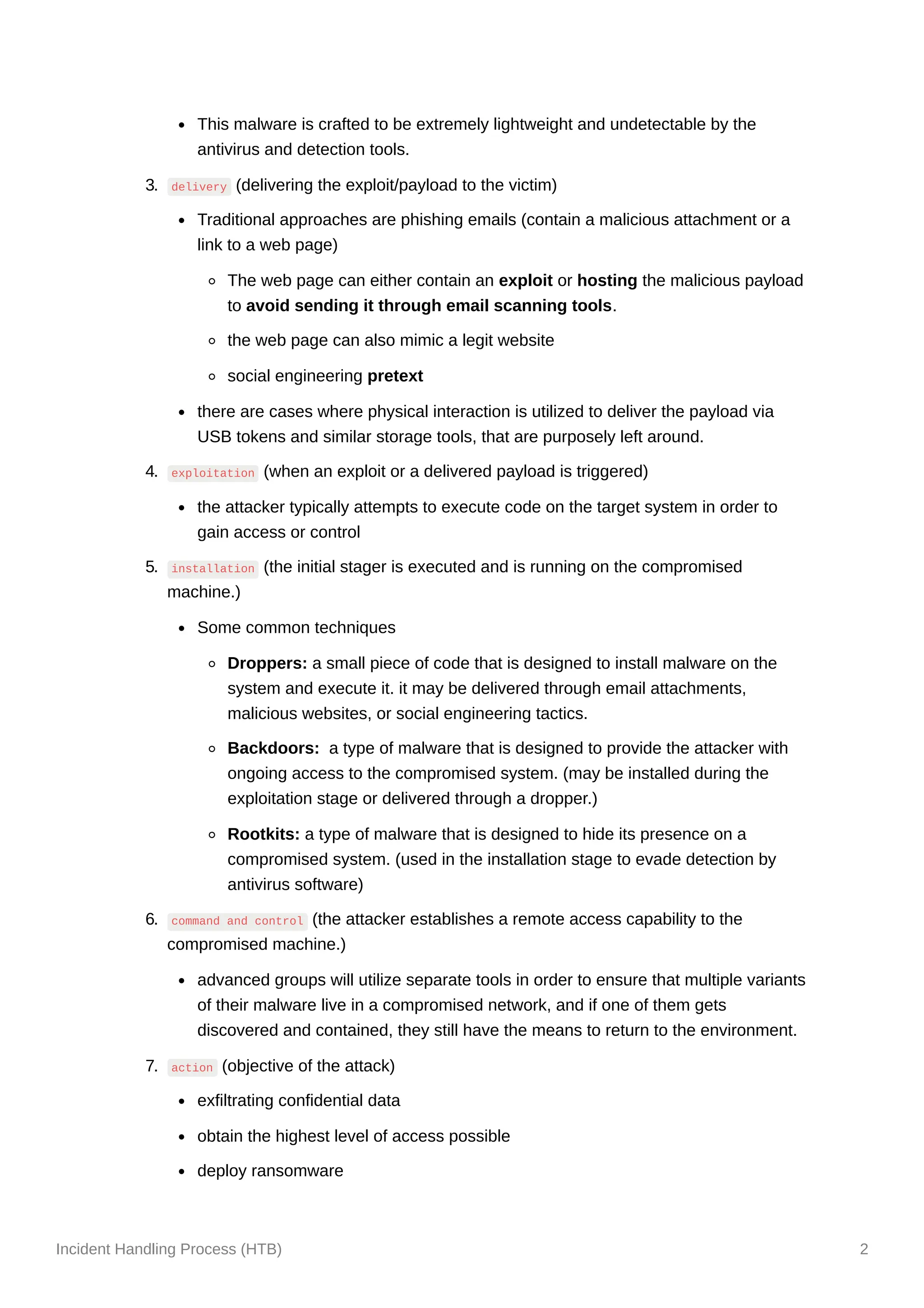 Incident handling is a clearly defined set of procedures to manage and respond to security ...