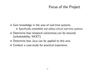 Real-Time Java by Example. Experiences from a 9th Semester Software ...