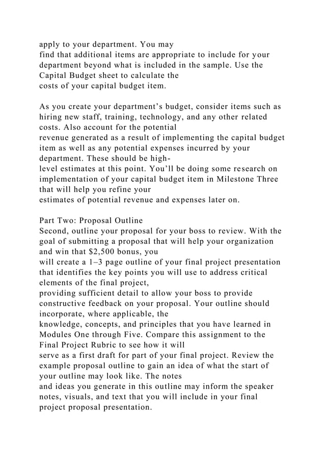 IHP 450 Final Project Milestone Two Departmental Budget an.docx ...