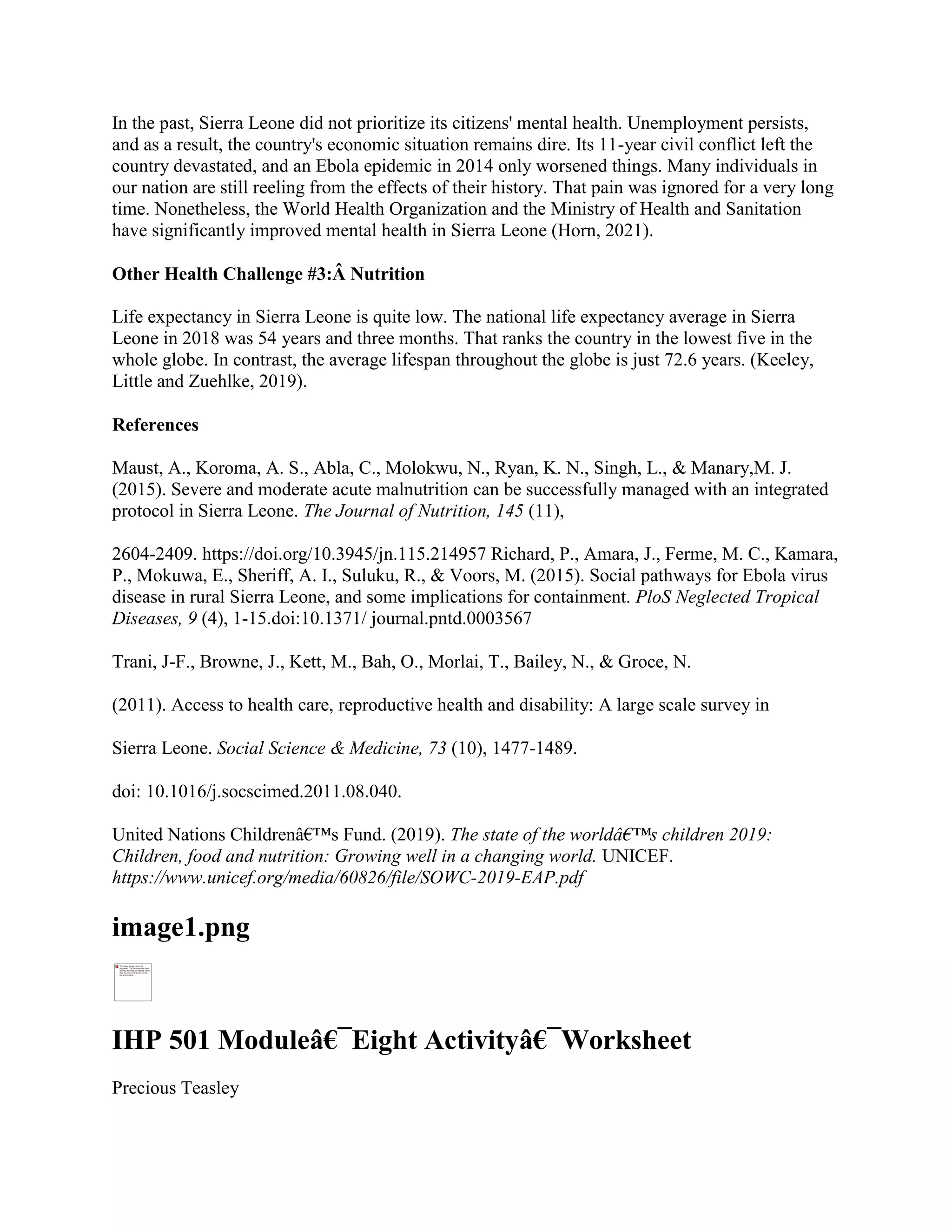 IHP 501 ModuleFour Project PreparationWorksheetPrecious TeasleySouther.docx