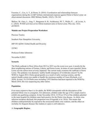 IHP 501 ModuleFour Project PreparationWorksheetPrecious TeasleySouther.docx