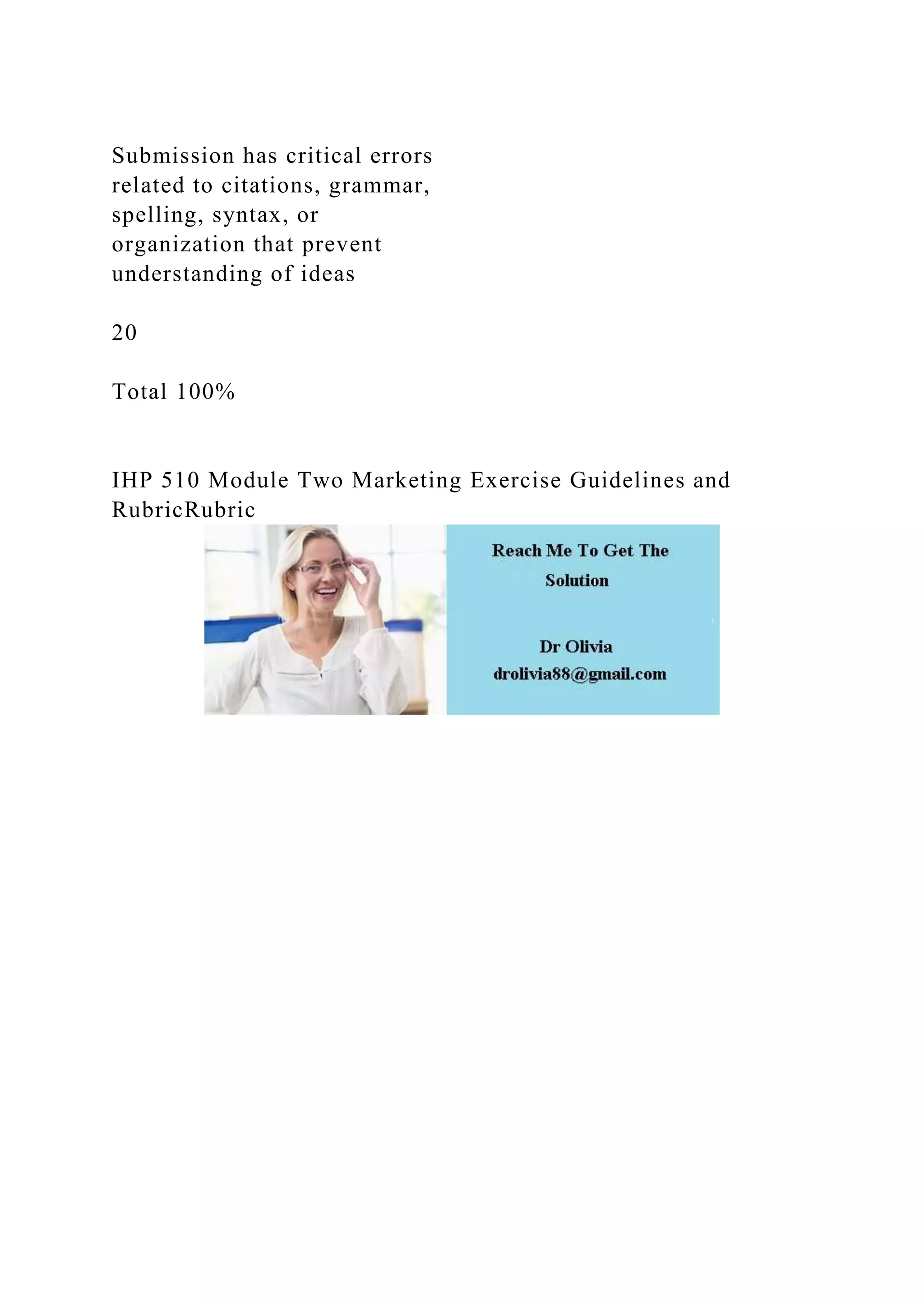 IHP 510 Module Two Short Paper Guidelines and Rubric .docx