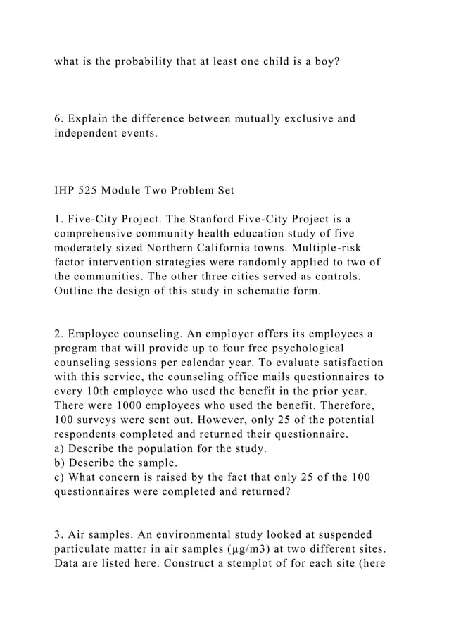 IHP 525 Module Three Problem Set 1. A patient newly diagno.docx
