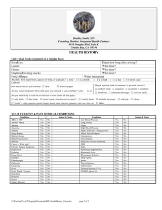 Ihp health history_form | PDF