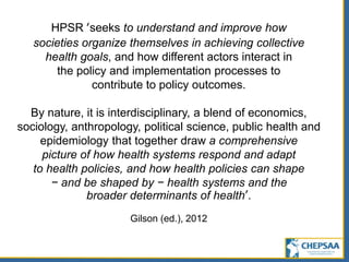 HPSR? What is health policy and systems research? | PPTX