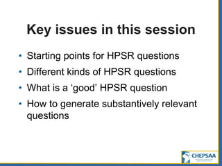 Generating and framing HPSR questions | PPTX