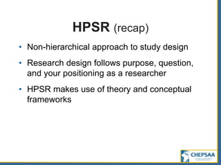 Study design: from questions to projects | PPTX