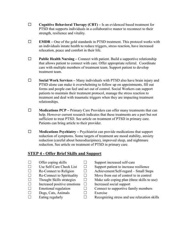 PTSD Systems Treatment Pathway in Public Health Nursing and Primary ...