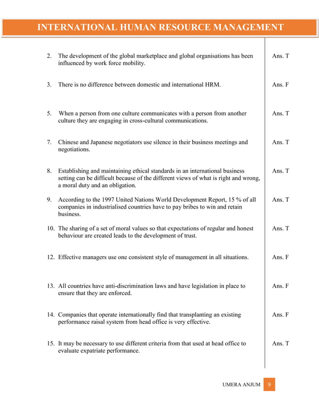 International Human Resource Management | PDF