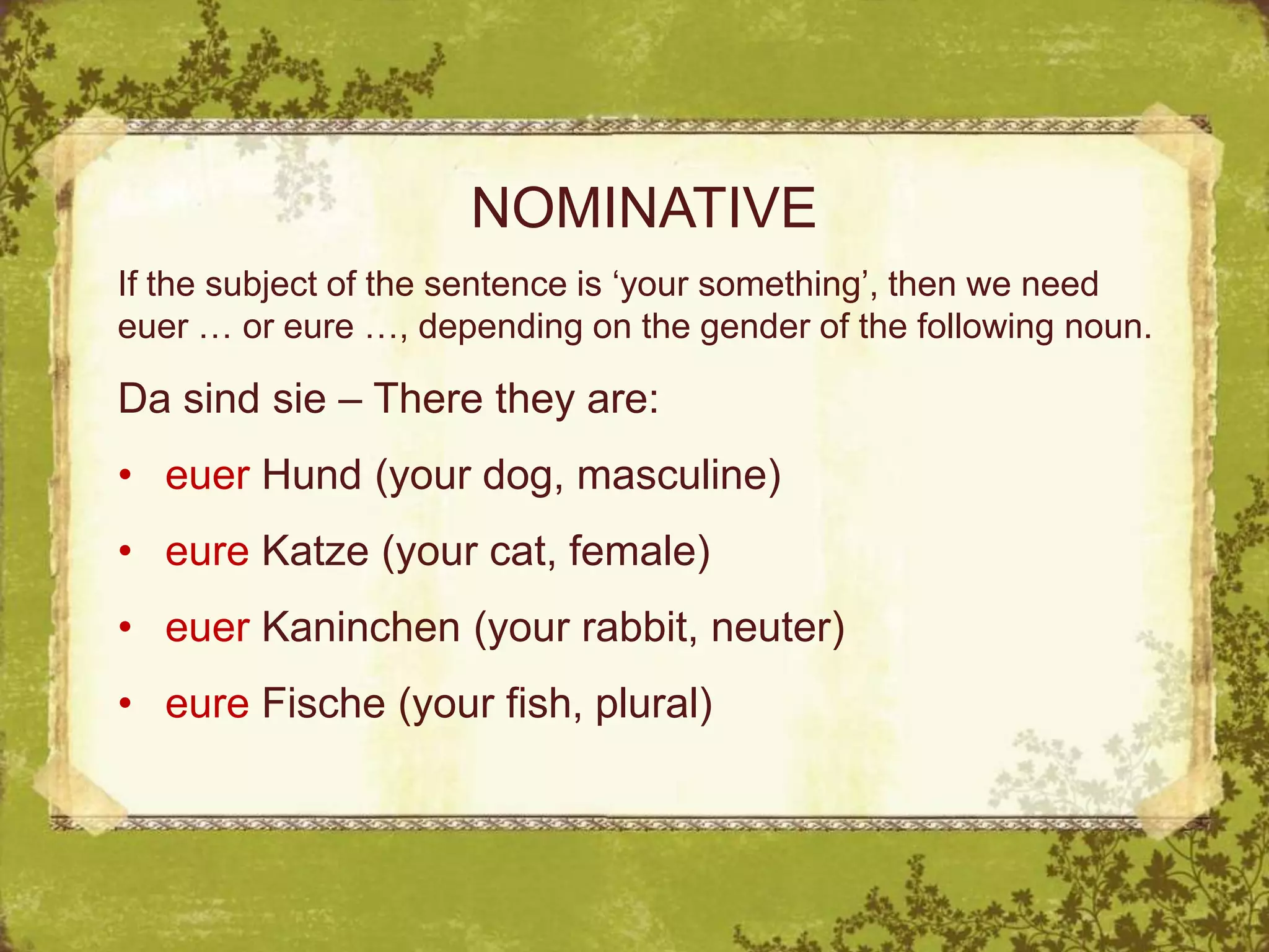 Ihr - German informal plural you | PPTX