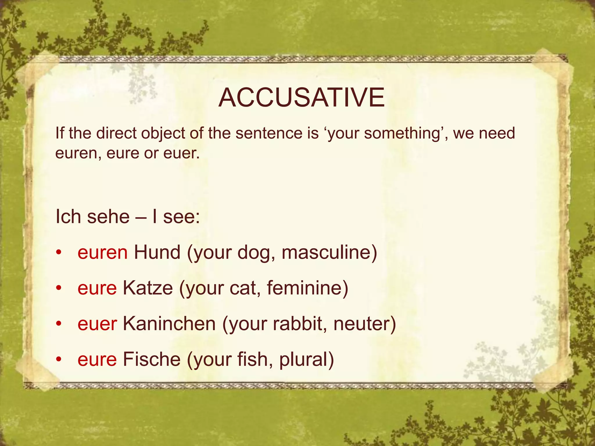 Ihr - German informal plural you | PPTX