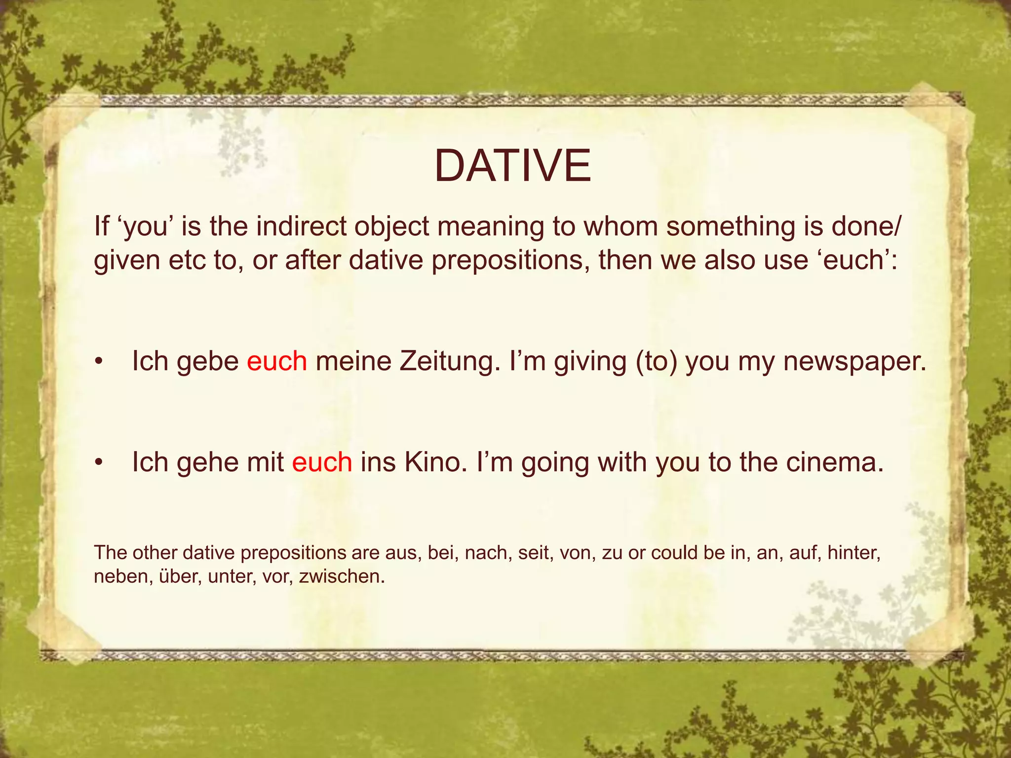 Ihr - German informal plural you | PPTX