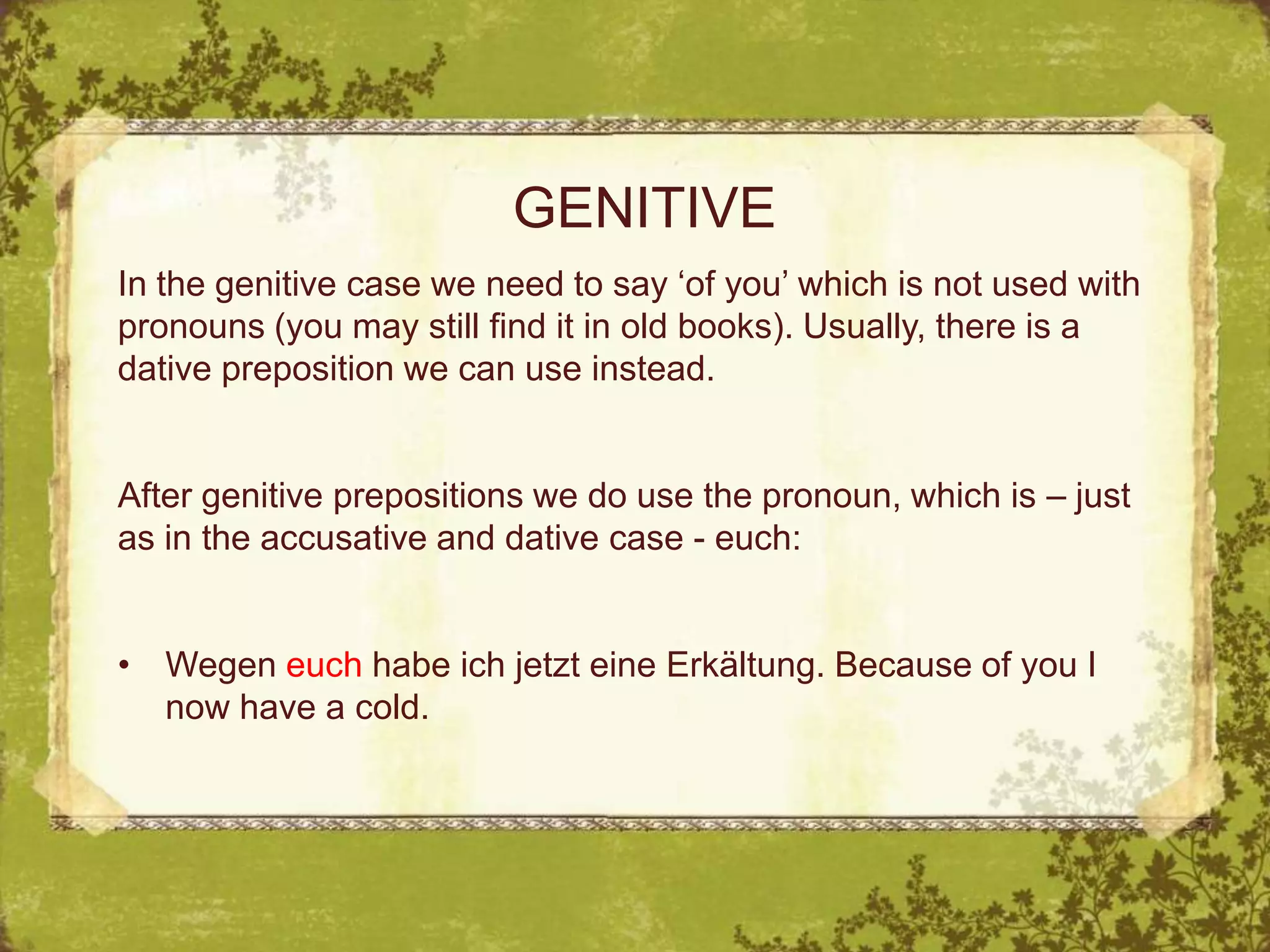 Ihr - German informal plural you | PPTX