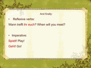 Ihr - German informal plural you | PPTX