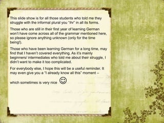 Ihr - German informal plural you | PPTX