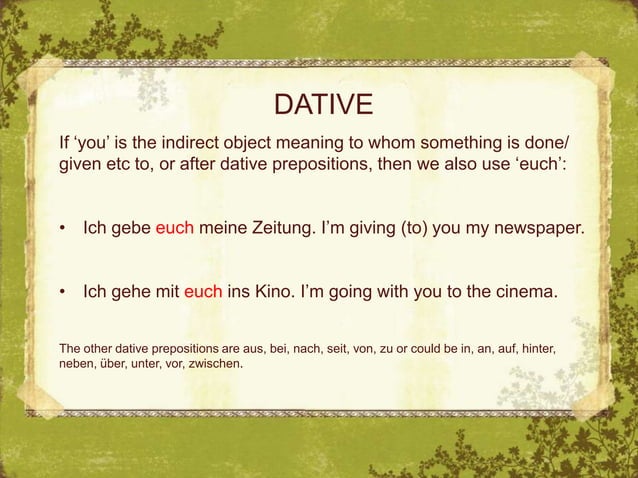 Ihr - German informal plural you | PPTX