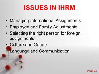 INTERNATIONAL HUMAN RESOURCE MANAGEMENT | PPT