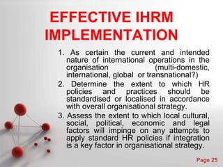 INTERNATIONAL HUMAN RESOURCE MANAGEMENT | PPT