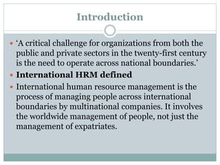 International Human Resource managementt | PPTX