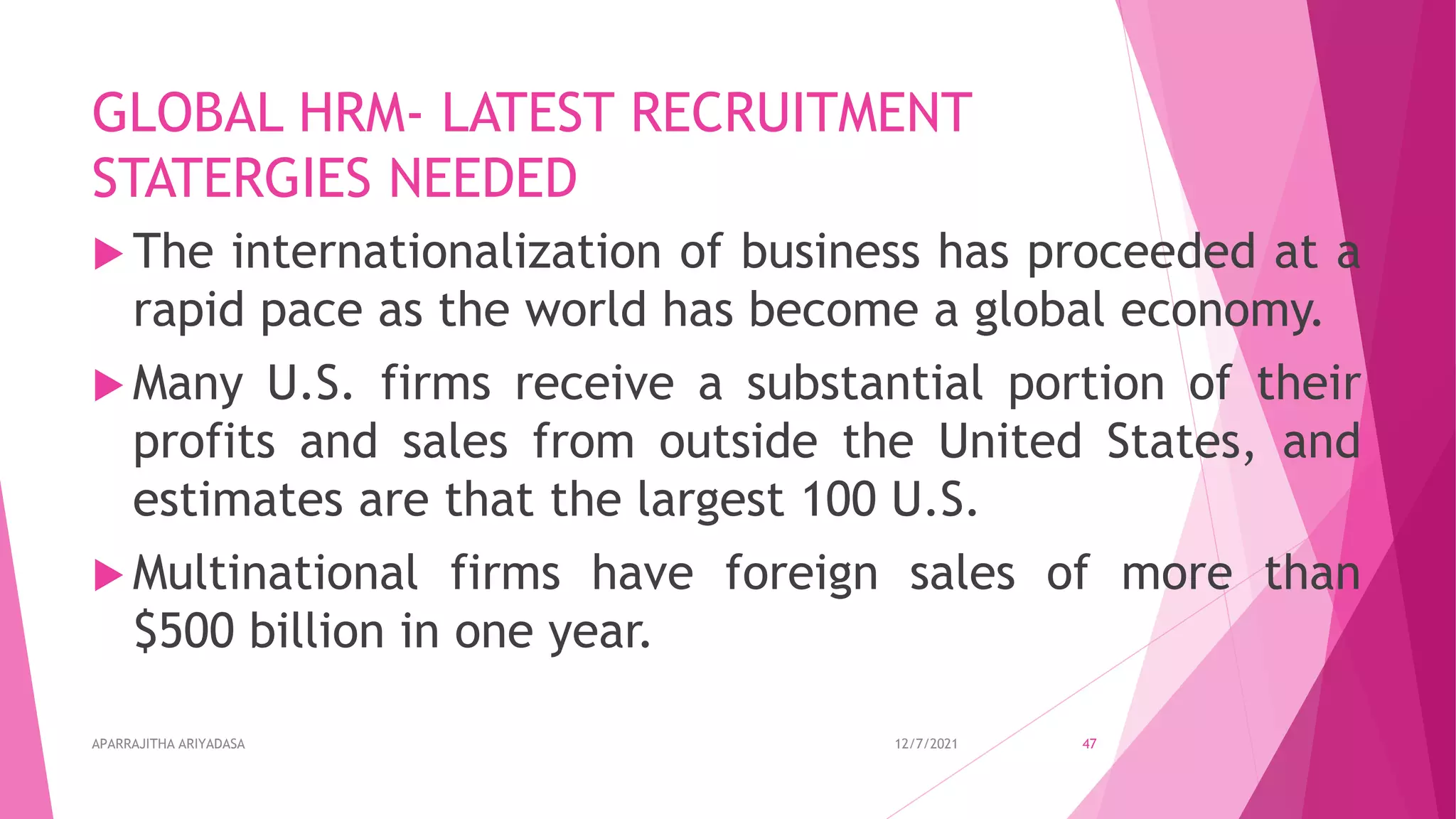 International Human Resources Management- introduction-l1 | PPTX