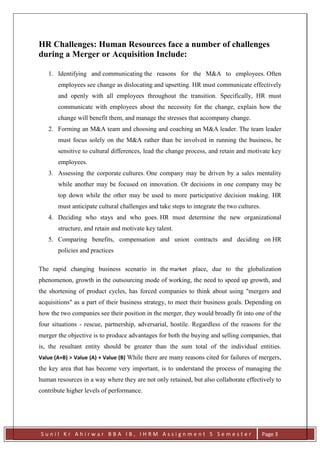 IHRM Merger & Acquisition | DOCX