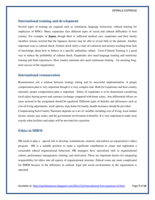 IHRM PRACTICES OF UNIVERSITY OF MONASH by MMH | PDF