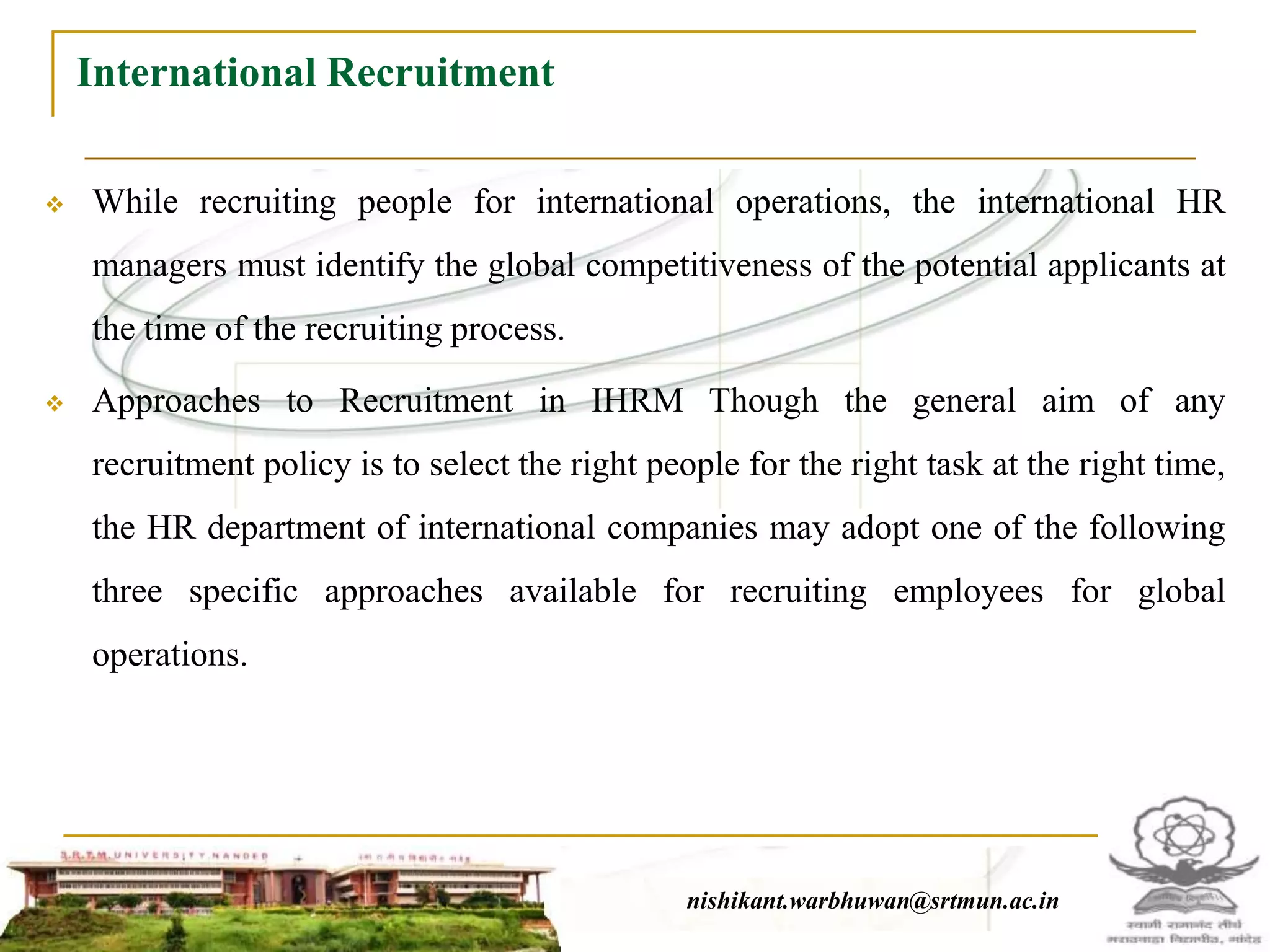 International Recruitement Approaches | PPTX