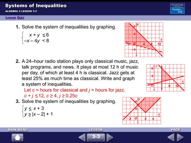 Alg2 3 3 systems of inequalities | PPT