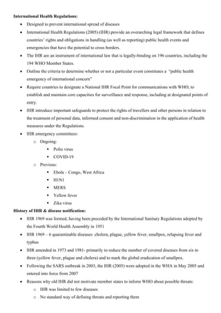 International Health Regulations & PHEIC | PDF