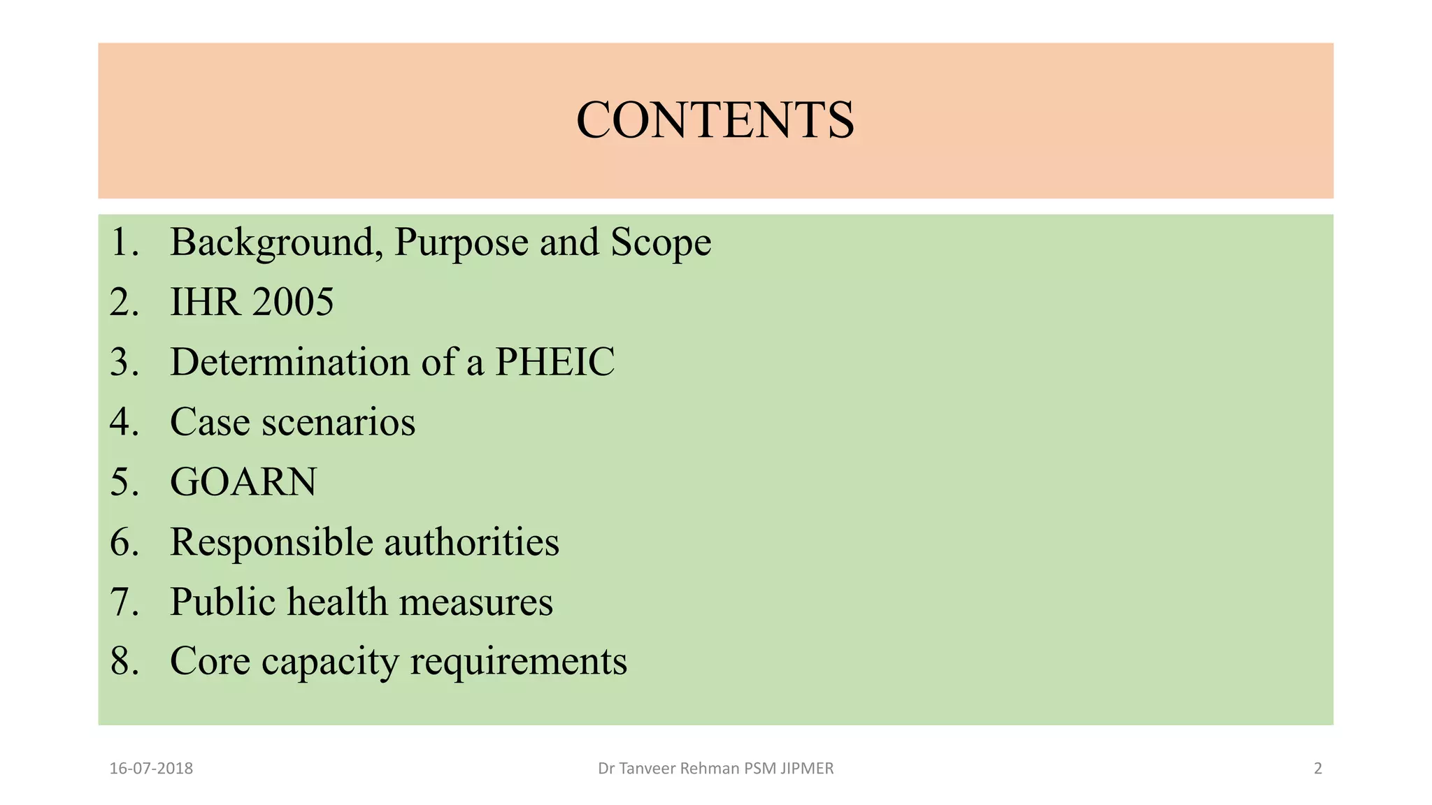 International Health Regulations | PPTX