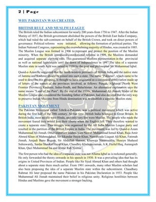 WHY PAKISTAN WAS CREATED. | PDF