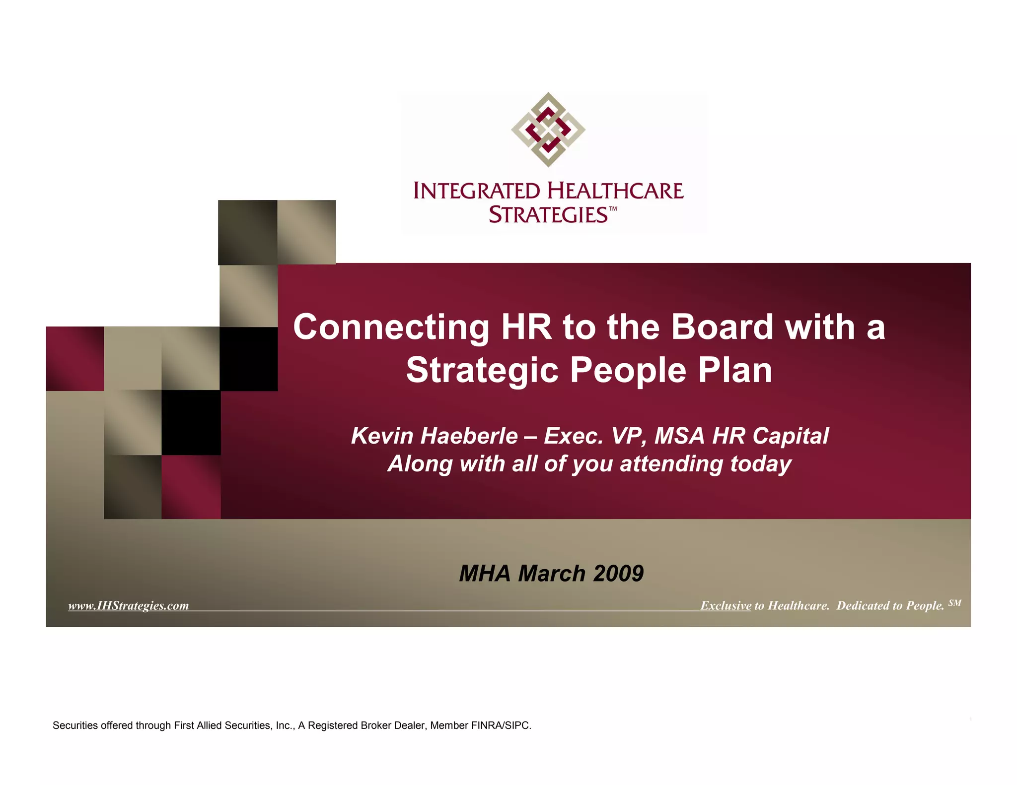 Connecting HR to the Board with a Strategic People Plan | PDF