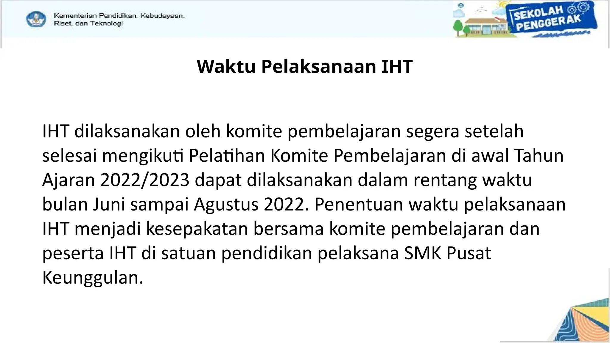 Tema Presentasi IHT hari ke 1 SMK Pusat Keunggulan | PPTX