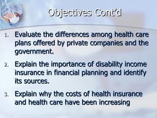 HUSC 3366 Chapter 9 Health and Disability Insurance | PPT