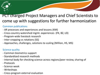 Harmonization and cross-program learning | PPT